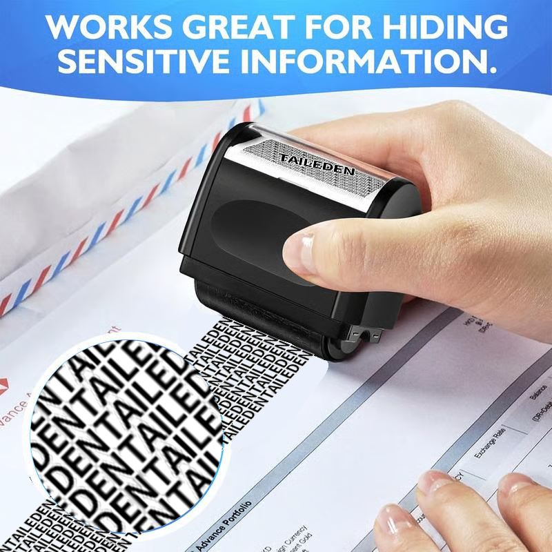 Privacy Protection Security Roller Stamp — Address & Billing Info Bloc ...
